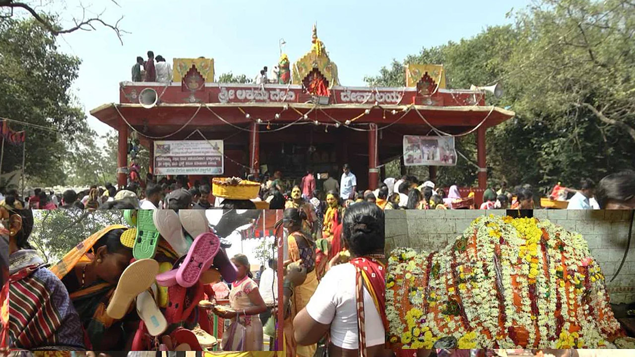 కోరికలు తీర్చే అమ్మవారికి.. గుడి వెనుక నమస్కరించి.. గుడి ముందు చెప్పులు ...